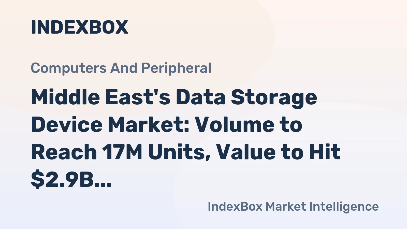 Middle East's Data Storage Device Market: Volume to Reach 17M Units, Value to Hit $2.9B by 2035