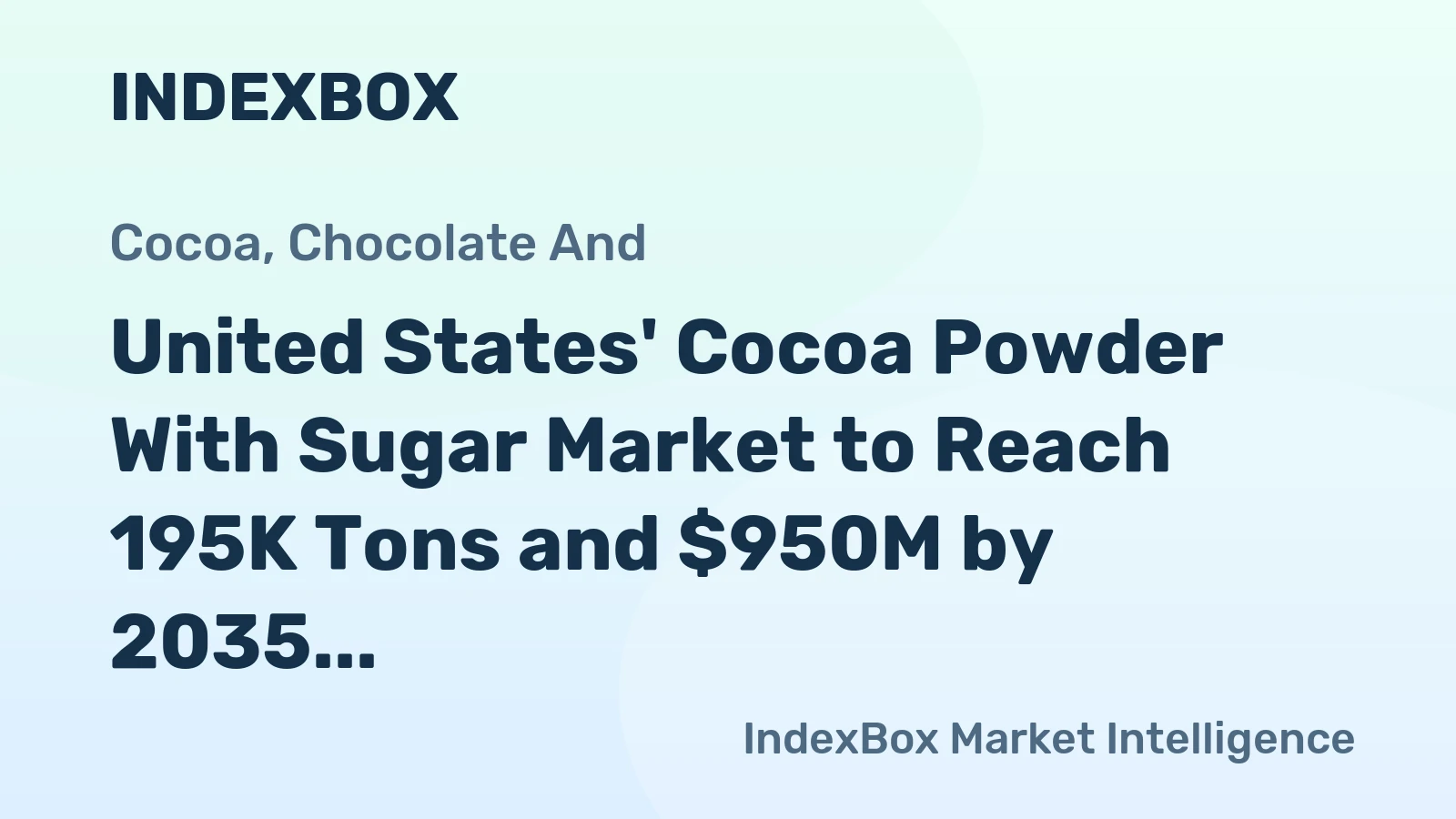 United States' Cocoa Powder With Sugar Market to Reach 195K Tons and $950M by 2035