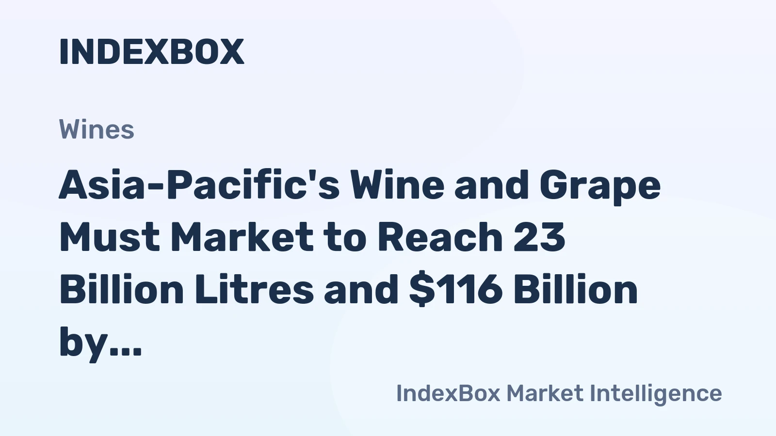 Asia-Pacific's Wine and Grape Must Market to Reach 23 Billion Litres and $116 Billion by 2035