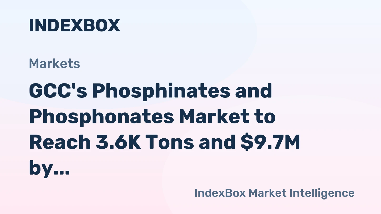 GCC's Phosphinates and Phosphonates Market to Reach 3.6K Tons and $9.7M by 2035