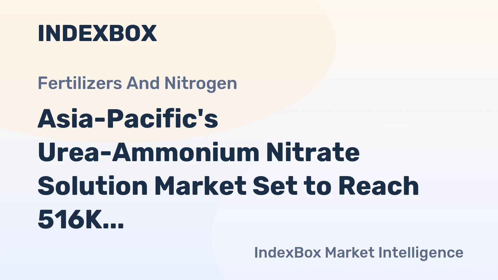 Asia-Pacific's Urea-Ammonium Nitrate Solution Market Set to Reach 516K Tons and $202M by 2035