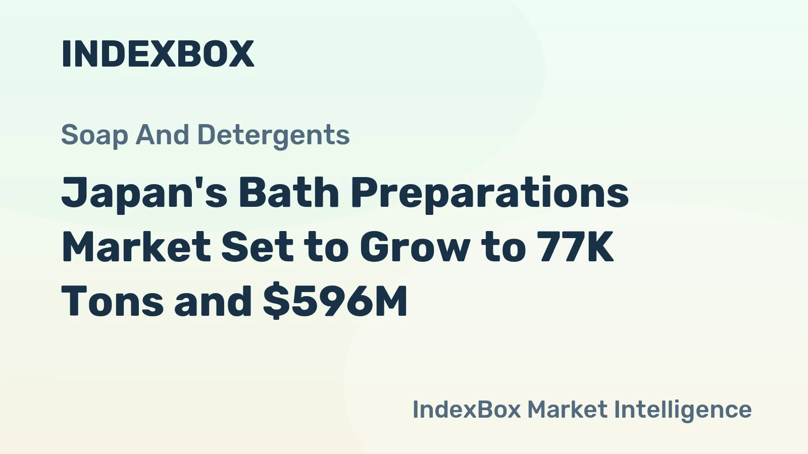 Japan's Bath Preparations Market Set to Grow to 77K Tons and $596M