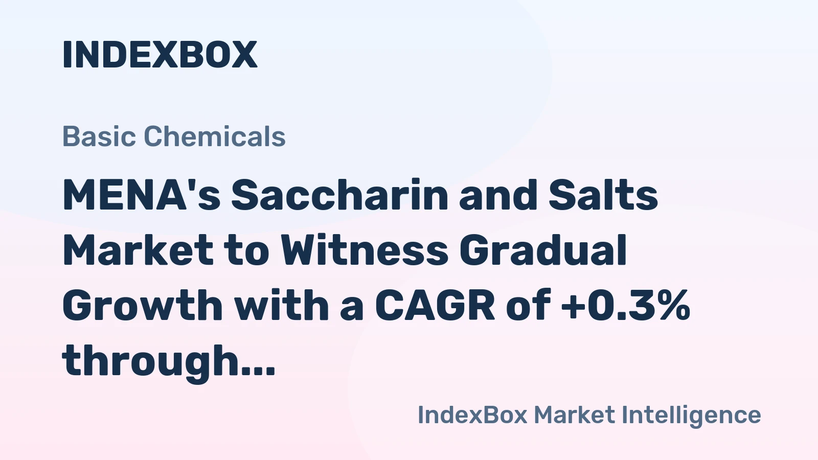 MENA's Saccharin and Salts Market to Witness Gradual Growth with a CAGR of +0.3% through 2035, Reaching $16M in Value
