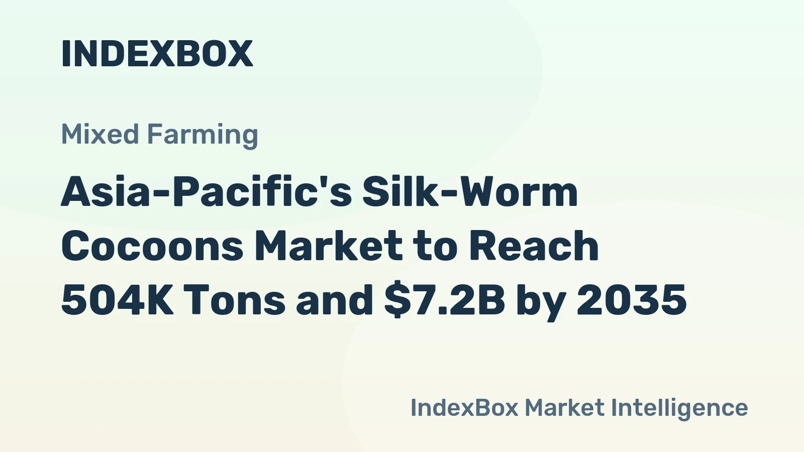 Asia-Pacific's Silk-Worm Cocoons Market to Reach 504K Tons and $7.2B by 2035
