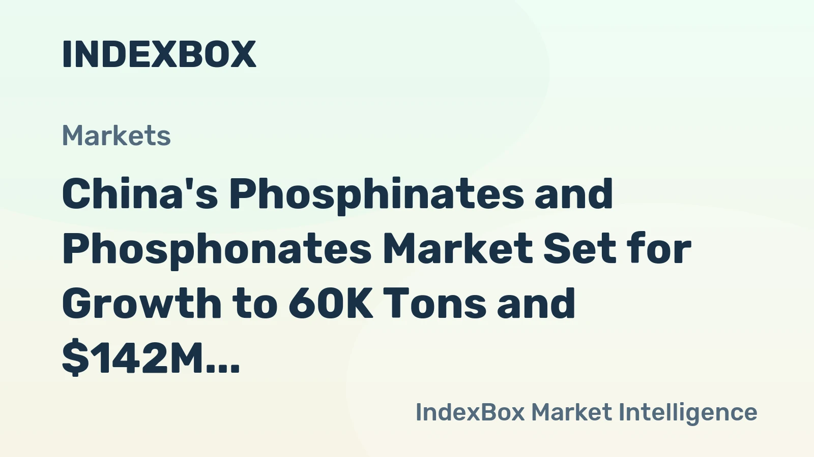 China's Phosphinates and Phosphonates Market Set for Growth to 60K Tons and $142M