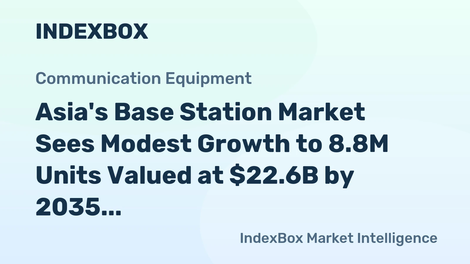 Asia's Base Station Market Sees Modest Growth to 8.8M Units Valued at $22.6B by 2035