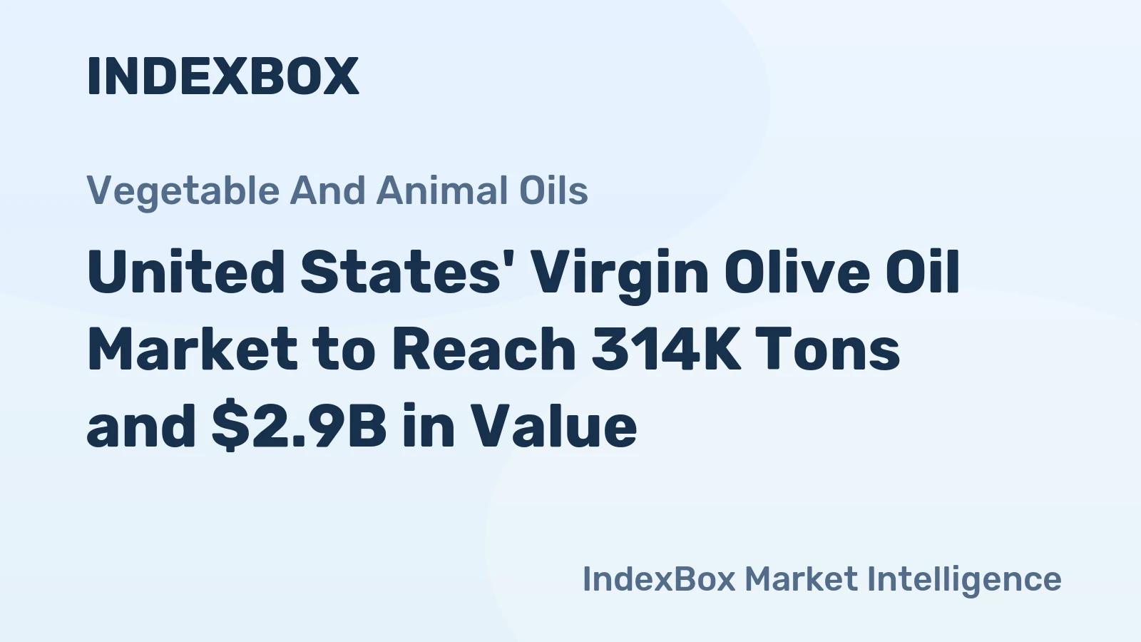 United States' Virgin Olive Oil Market to Reach 314K Tons and $2.9B in Value