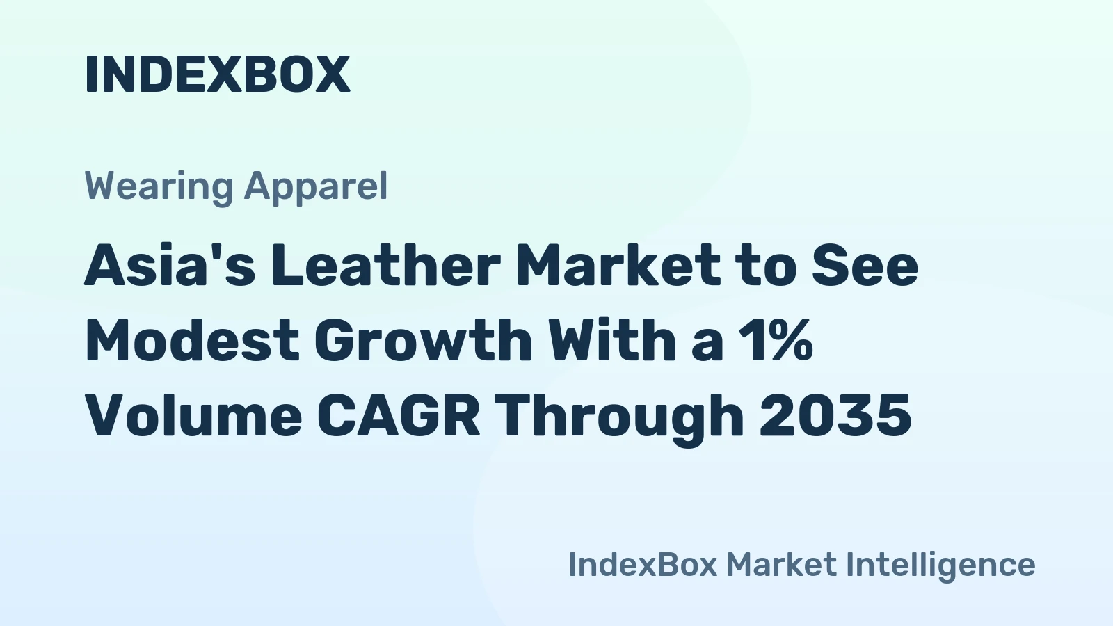 Asia's Leather Market to See Modest Growth With a 1% Volume CAGR Through 2035