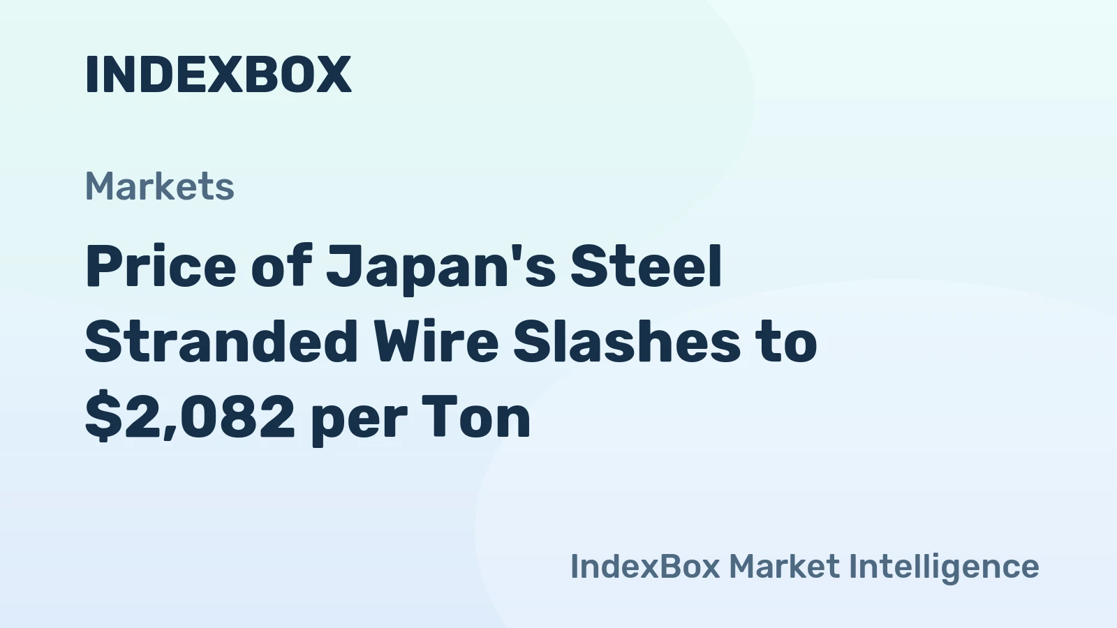 Price of Japan's Steel Stranded Wire Slashes to $2,082 per Ton