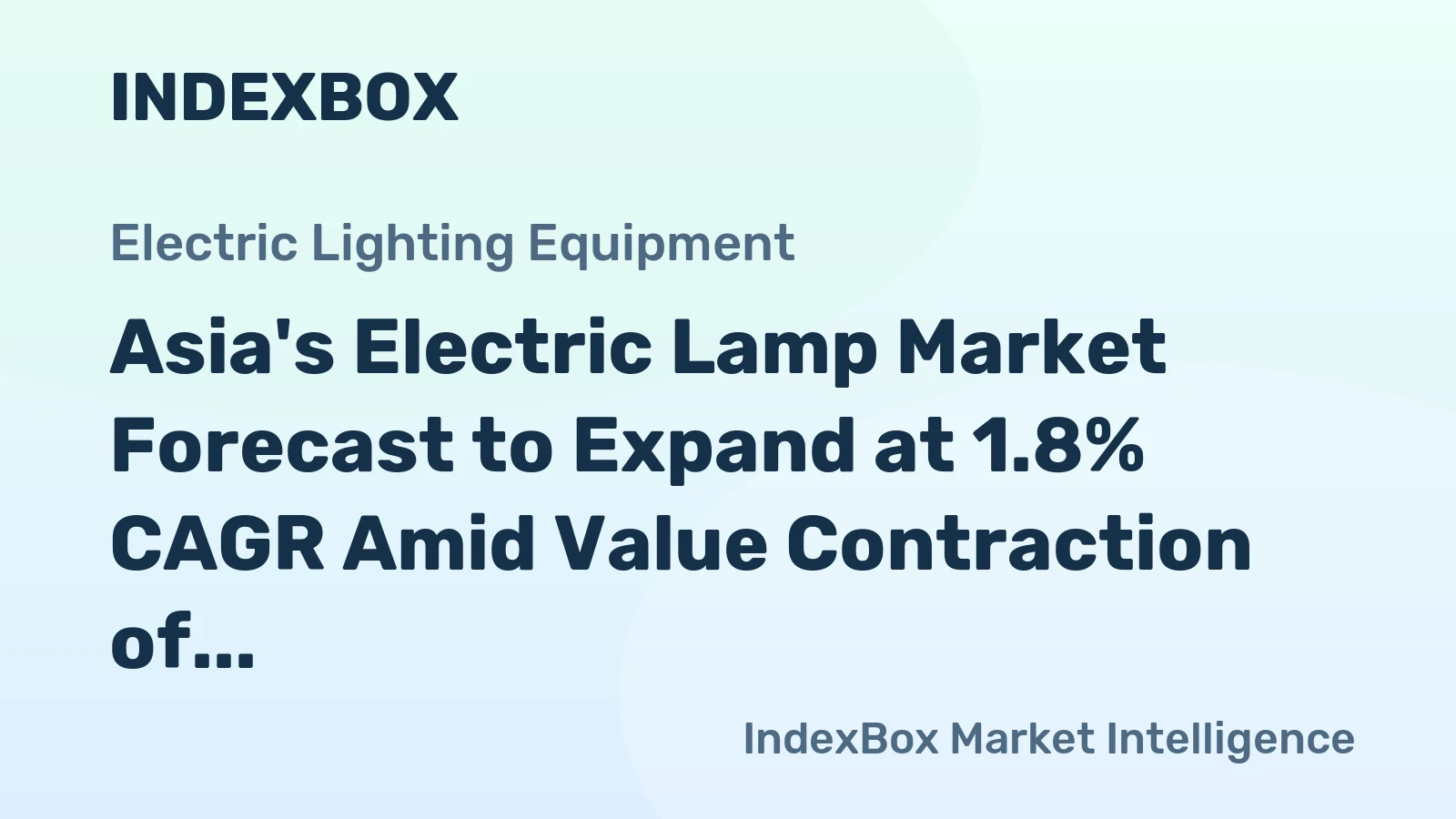Asia's Electric Lamp Market Forecast to Expand at 1.8% CAGR Amid Value Contraction of -3.4%