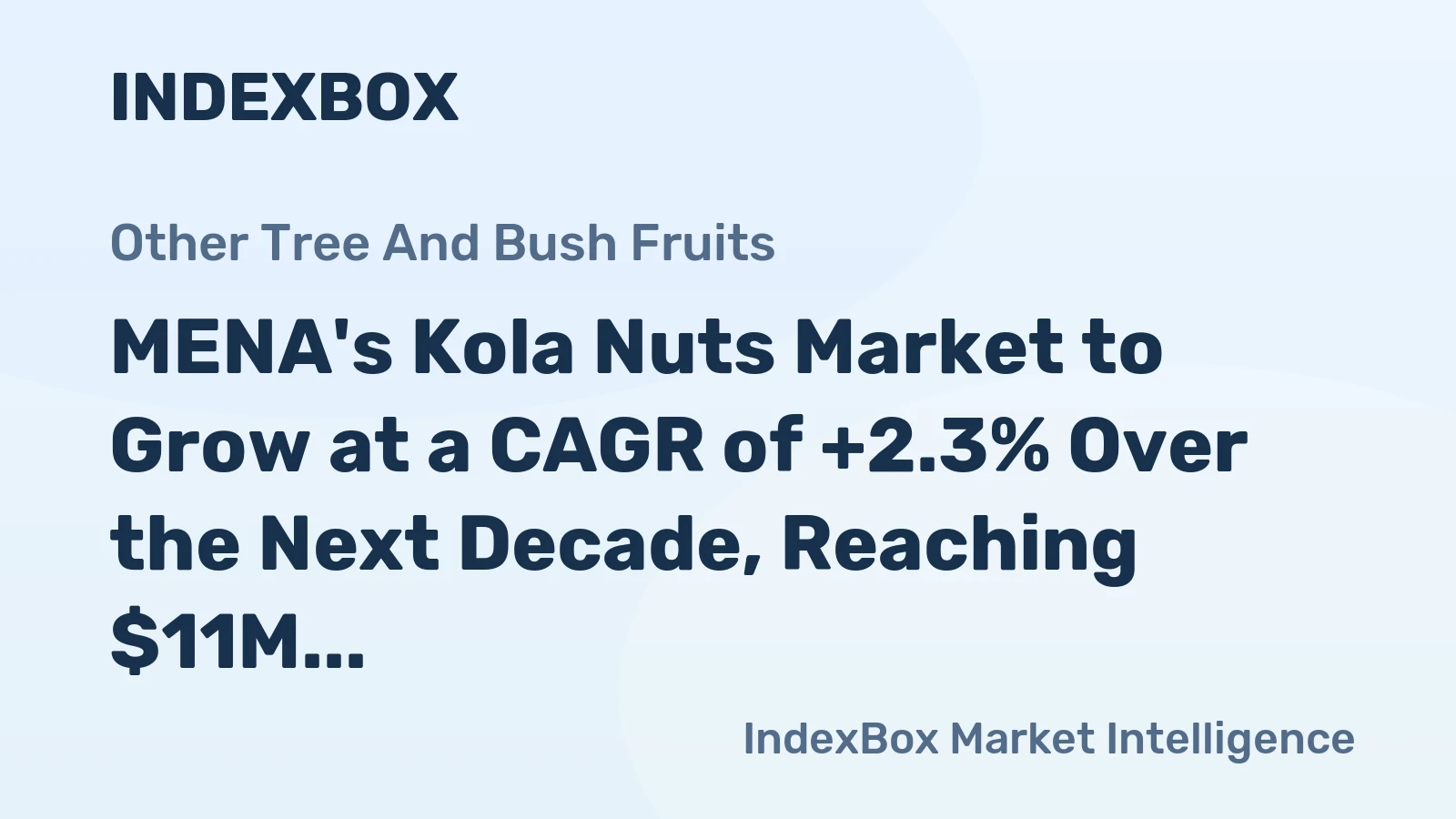 MENA's Kola Nuts Market to Grow at a CAGR of +2.3% Over the Next Decade, Reaching $11M by 2035