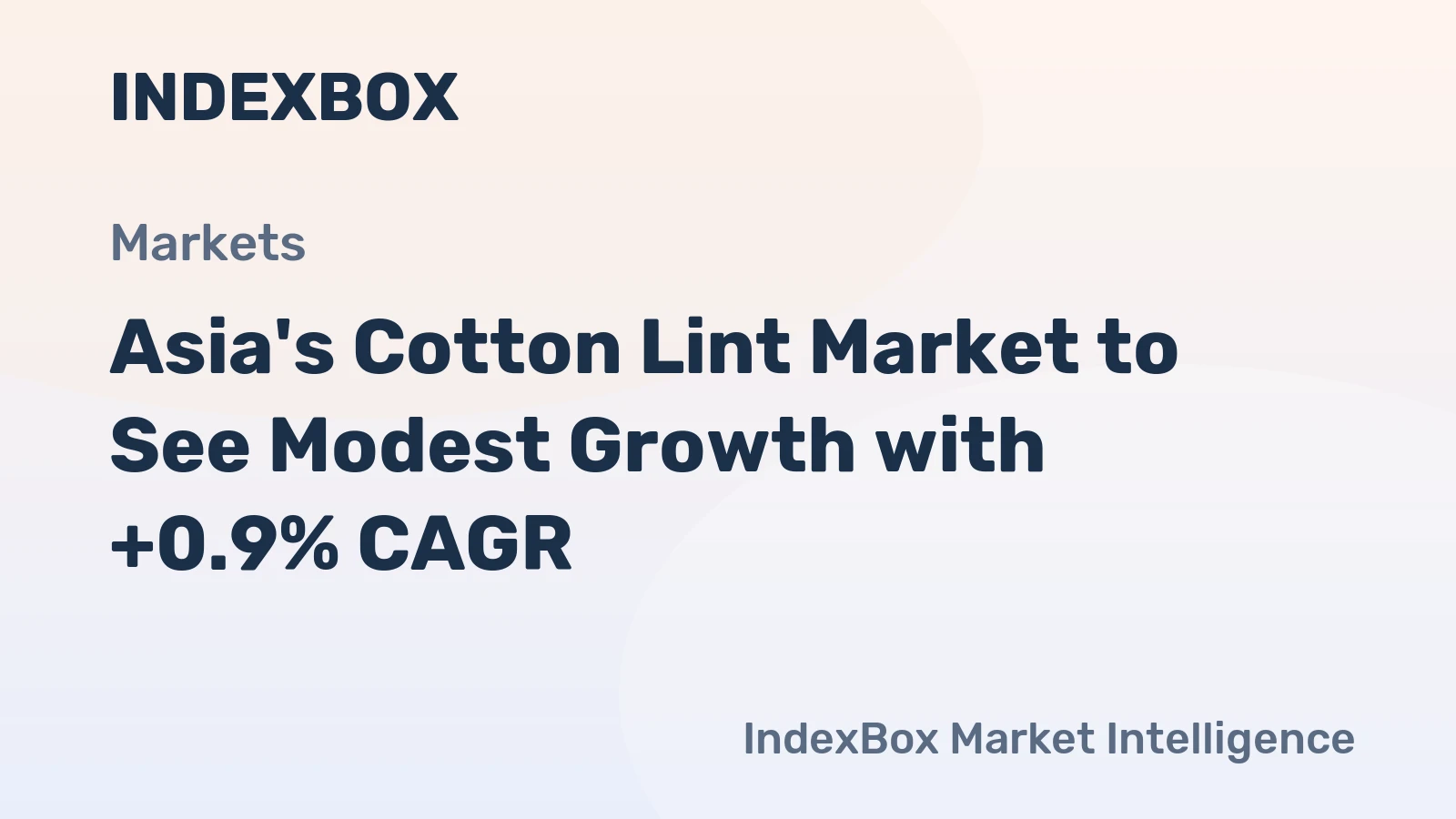 Asia's Cotton Lint Market to See Modest Growth with +0.9% CAGR