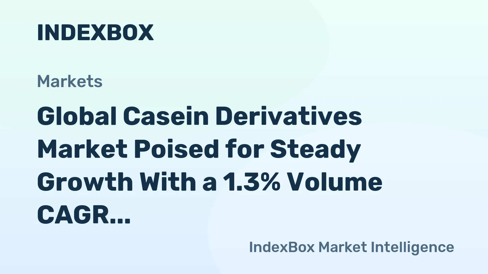 Global Casein Derivatives Market Poised for Steady Growth With a 1.3% Volume CAGR Through 2035
