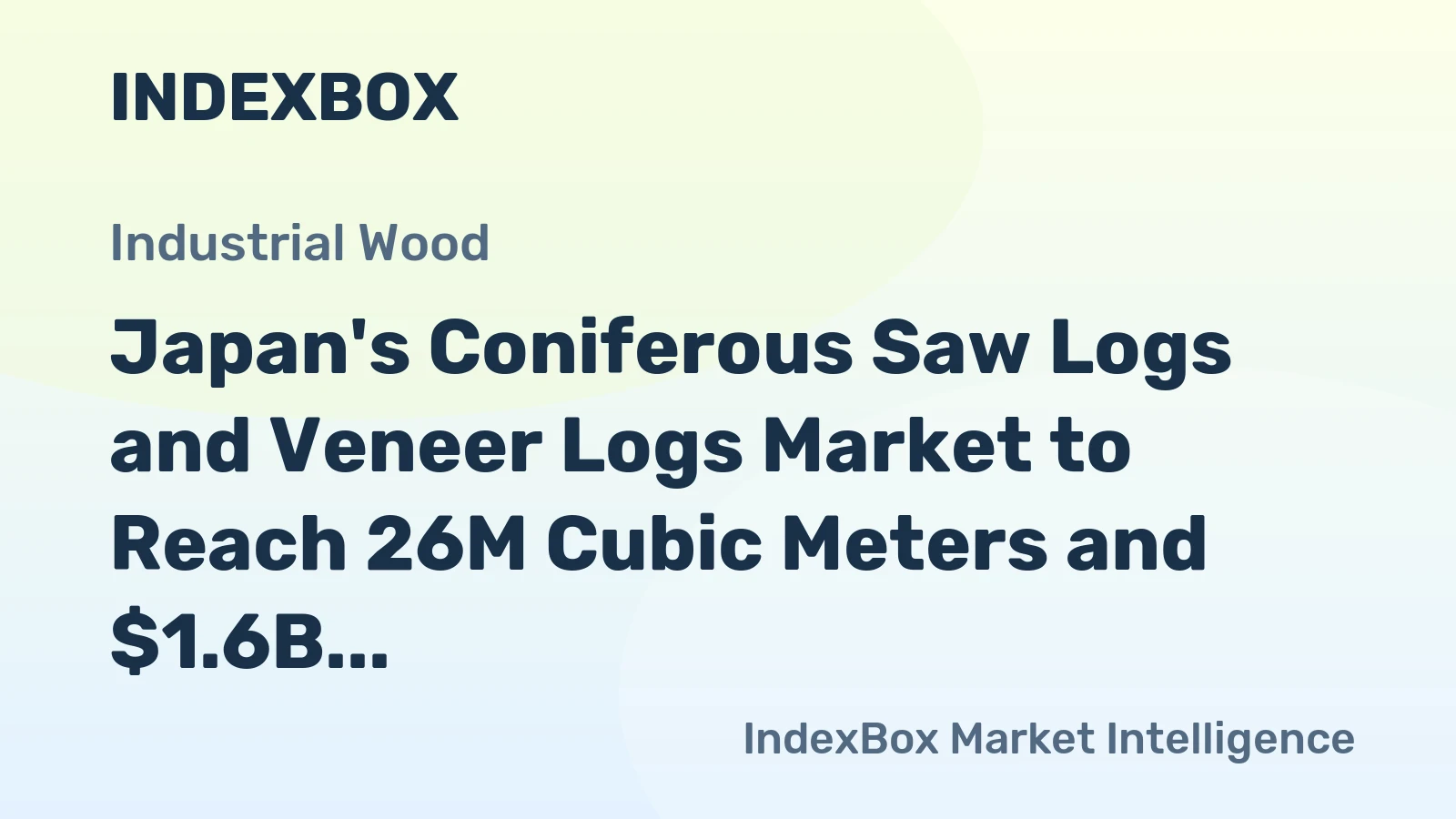 Japan's Coniferous Saw Logs and Veneer Logs Market to Reach 26M Cubic Meters and $1.6B by 2035