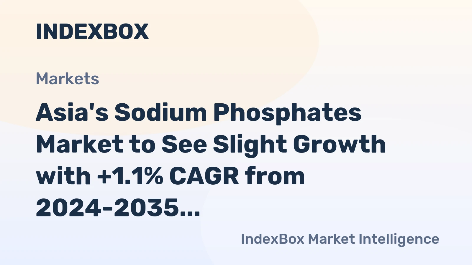 Asia's Sodium Phosphates Market to See Slight Growth with +1.1% CAGR from 2024-2035