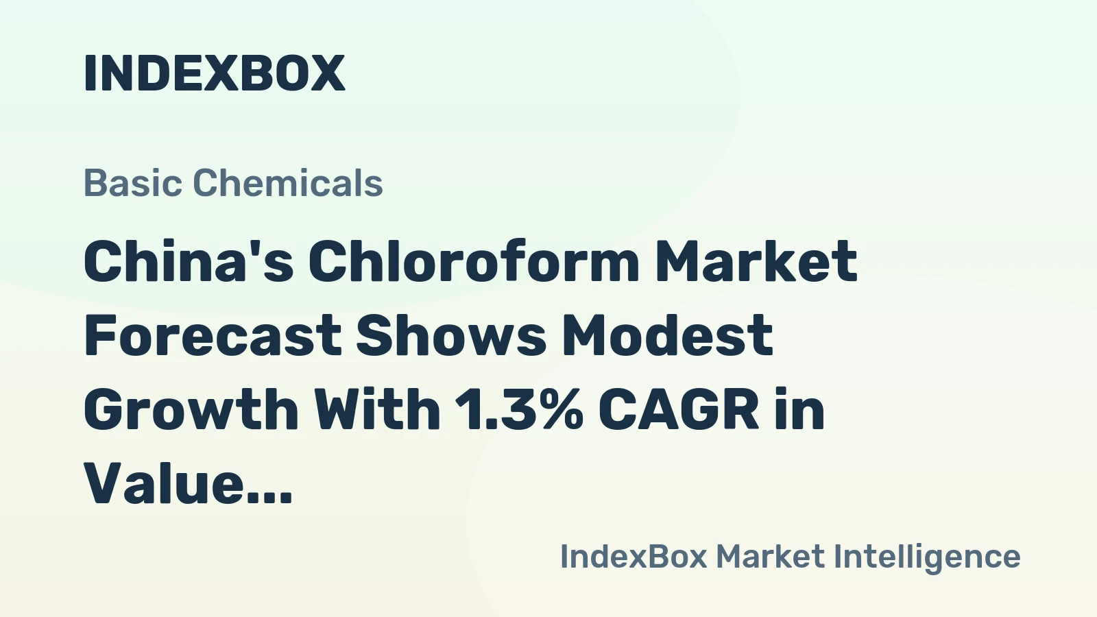 China's Chloroform Market Forecast Shows Modest Growth With 1.3% CAGR in Value Through 2035