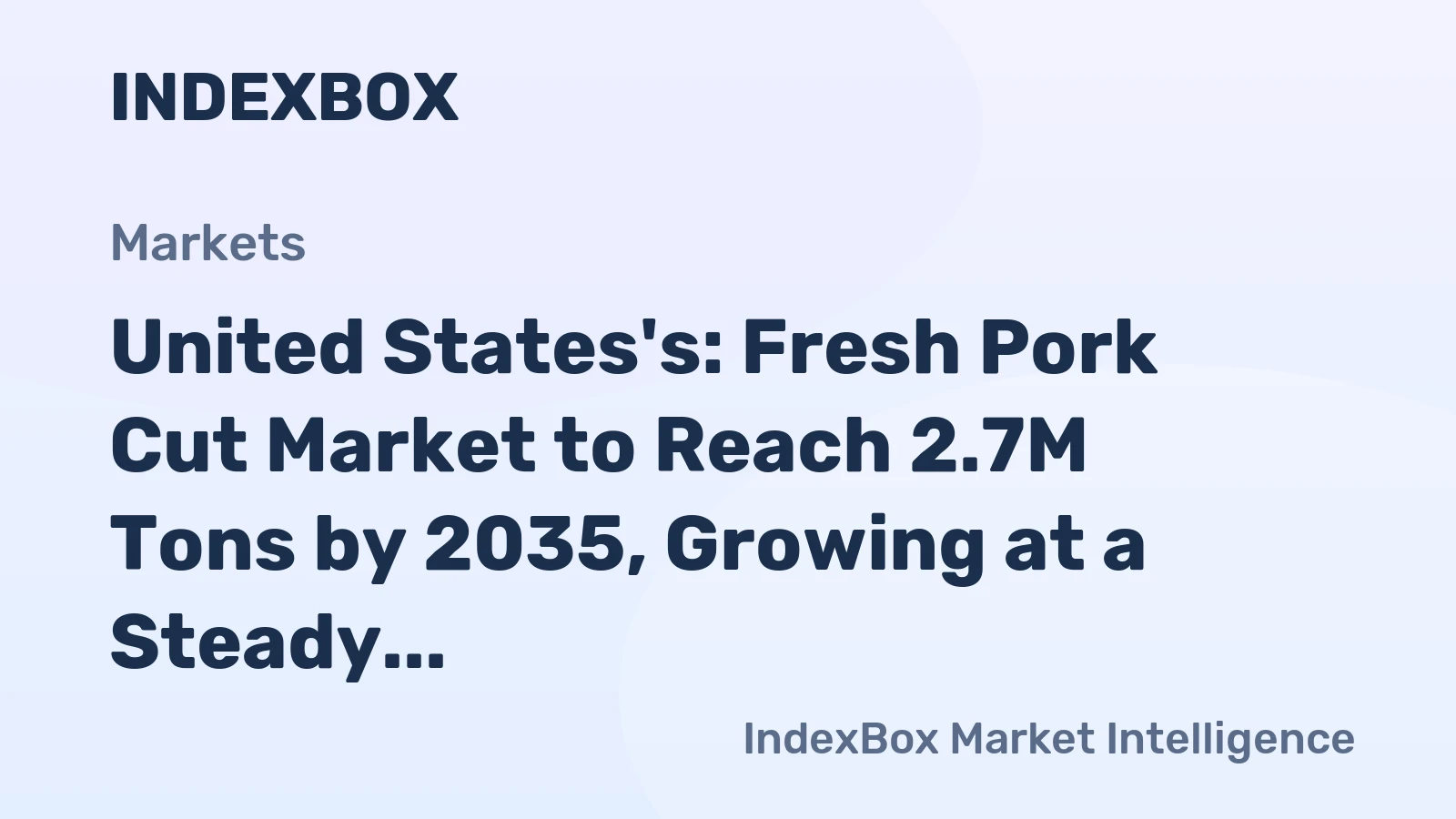 United States's: Fresh Pork Cut Market to Reach 2.7M Tons by 2035, Growing at a Steady CAGR of +0.7%