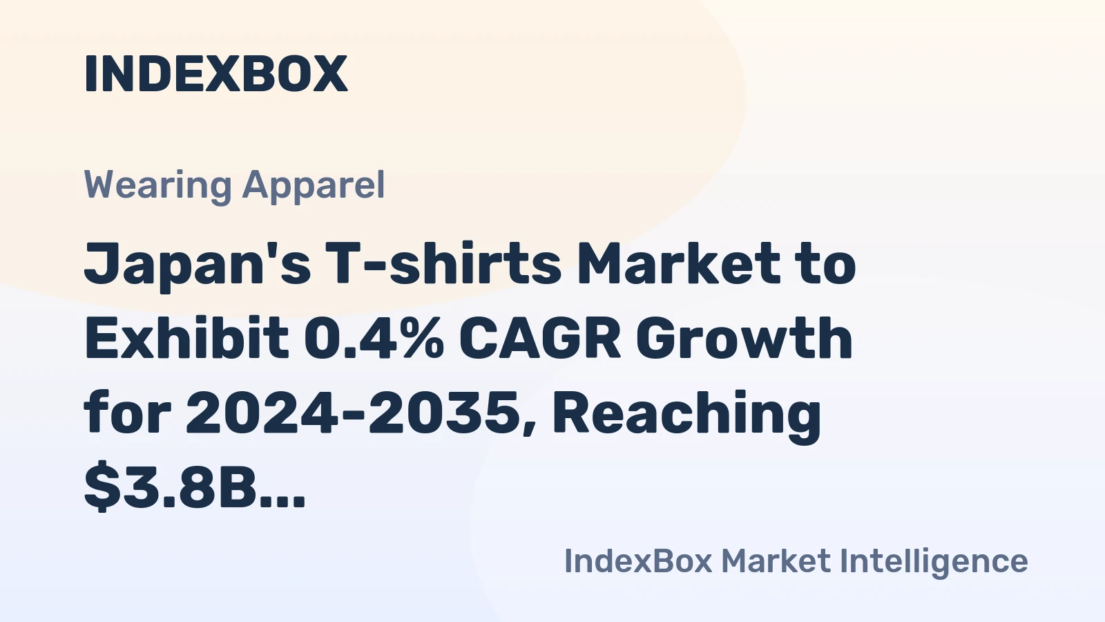 Japan's T-shirts Market to Exhibit 0.4% CAGR Growth for 2024-2035, Reaching $3.8B in Value