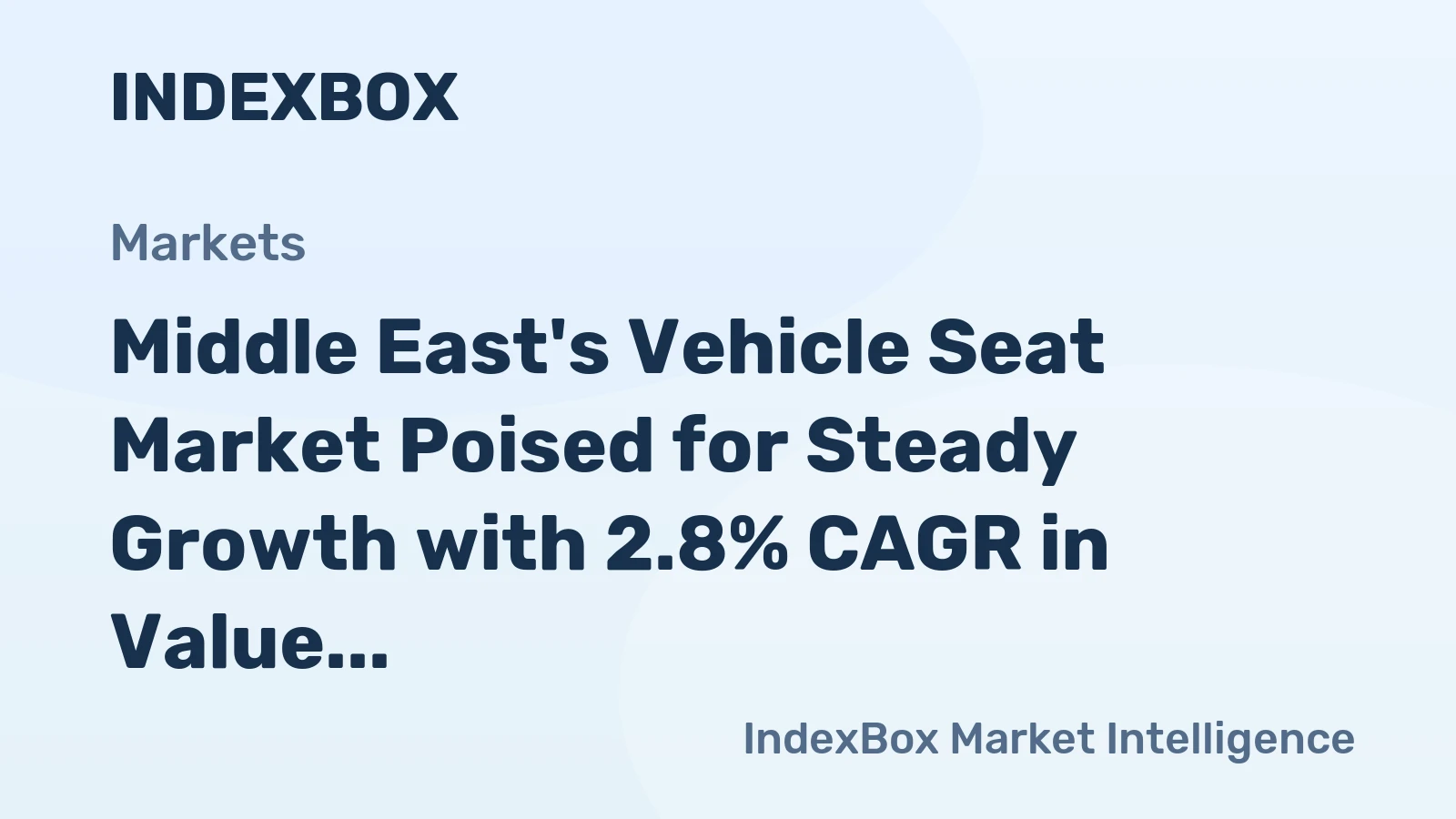 Middle East's Vehicle Seat Market Poised for Steady Growth with 2.8% CAGR in Value
