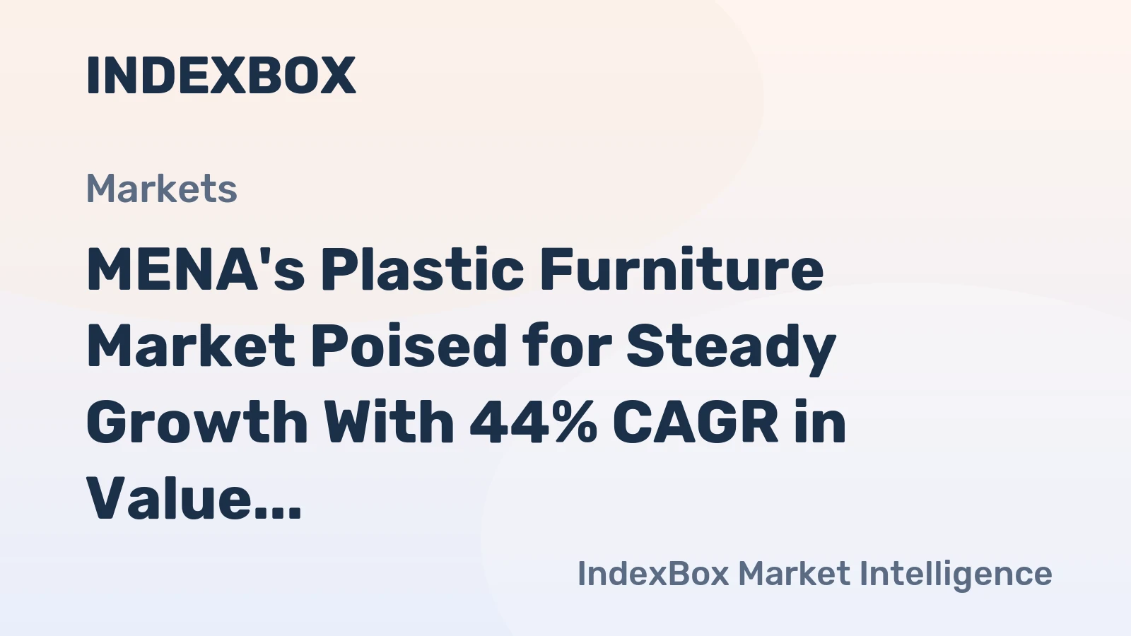 MENA's Plastic Furniture Market Poised for Steady Growth With 44% CAGR in Value Through 2035