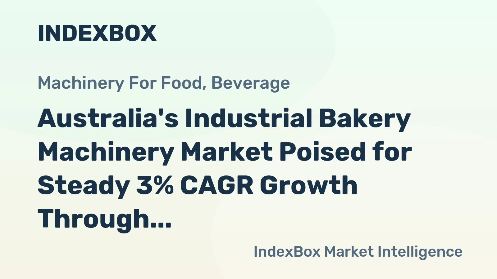 Australia's Industrial Bakery Machinery Market Poised for Steady 3% CAGR Growth Through 2035