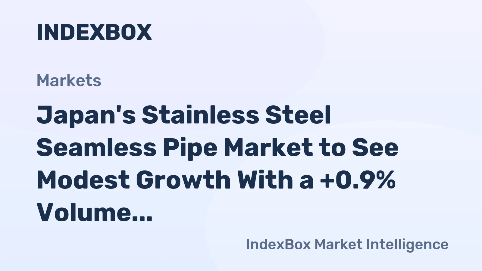 Japan's Stainless Steel Seamless Pipe Market to See Modest Growth With a +0.9% Volume CAGR Through 2035