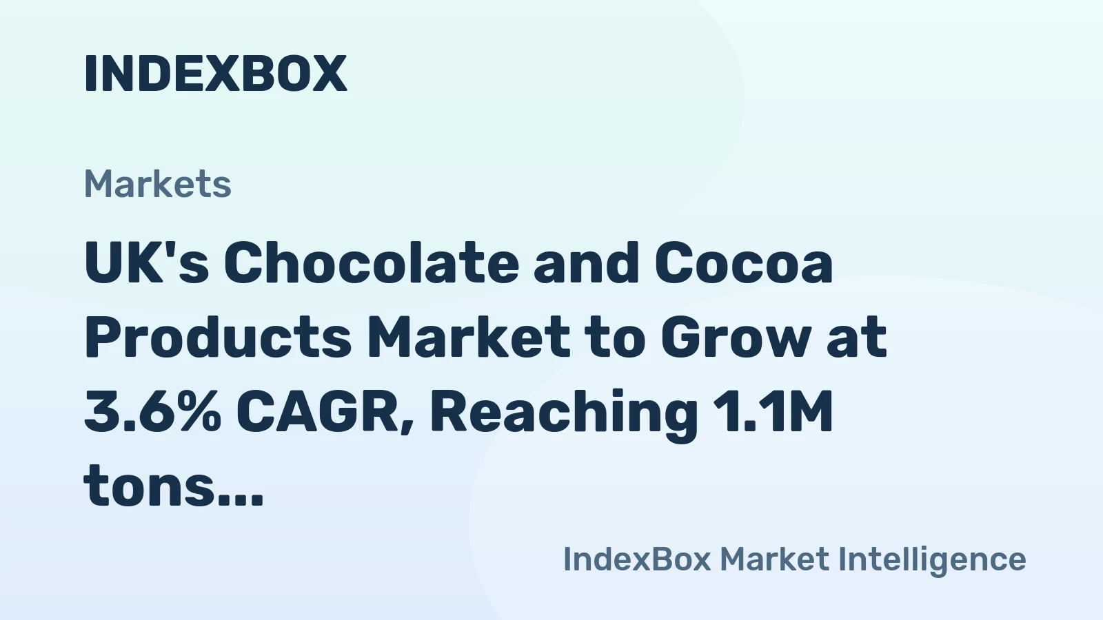 UK's Chocolate and Cocoa Products Market to Grow at 3.6% CAGR, Reaching 1.1M tons by 2035