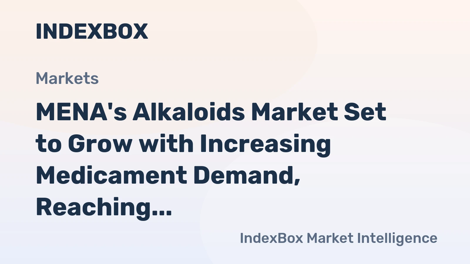 MENA's Alkaloids Market Set to Grow with Increasing Medicament Demand, Reaching $8.1B by 2035