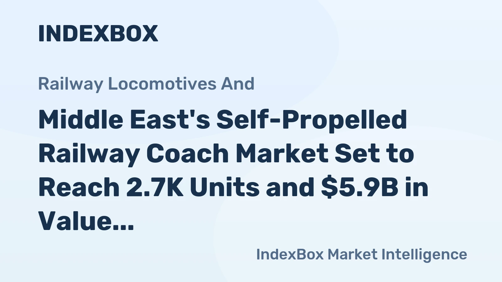 Middle East's Self-Propelled Railway Coach Market Set to Reach 2.7K Units and $5.9B in Value