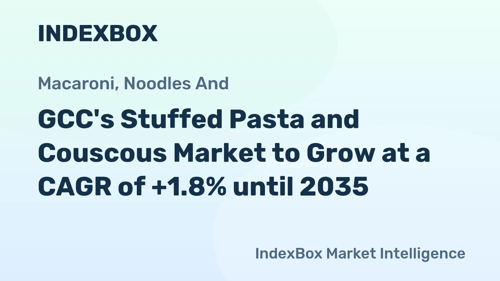 GCC's Stuffed Pasta and Couscous Market to Grow at a CAGR of +1.8% until 2035