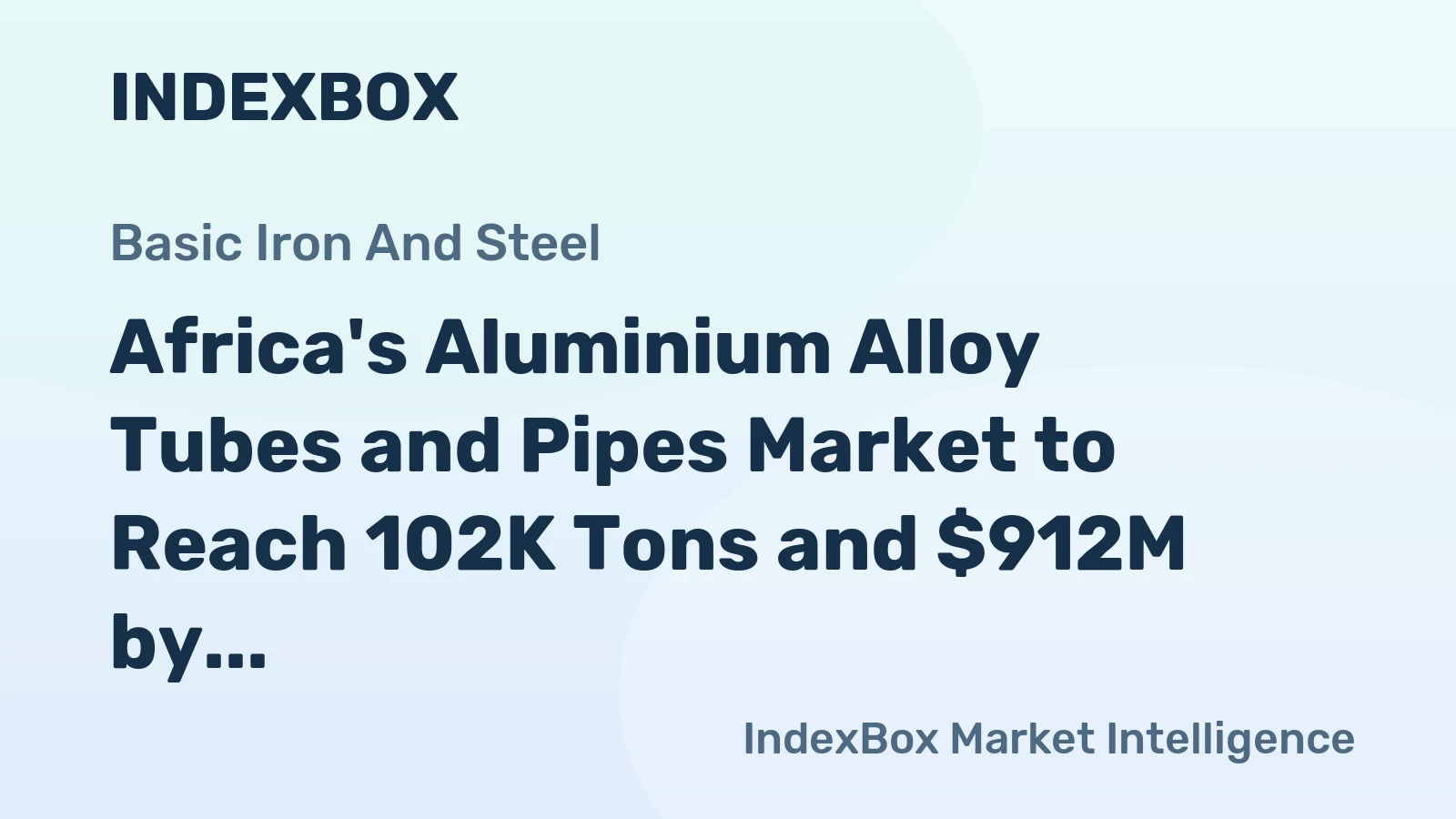 Africa's Aluminium Alloy Tubes and Pipes Market to Reach 102K Tons and $912M by 2035