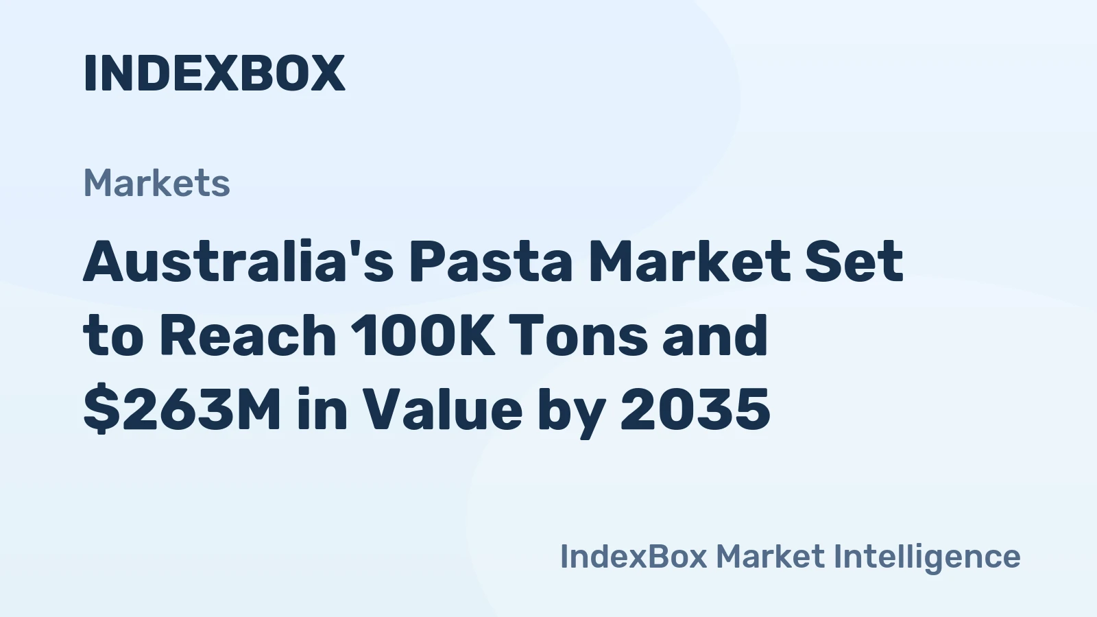 Australia's Pasta Market Set to Reach 100K Tons and $263M in Value by 2035