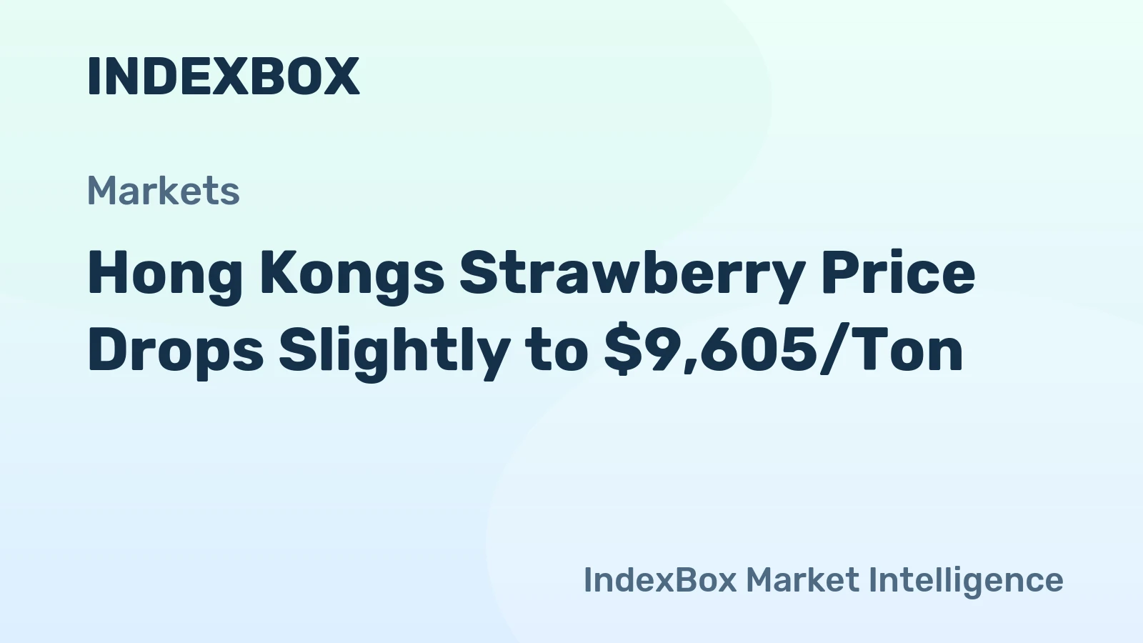 Hong Kongs Strawberry Price Drops Slightly to $9,605/Ton