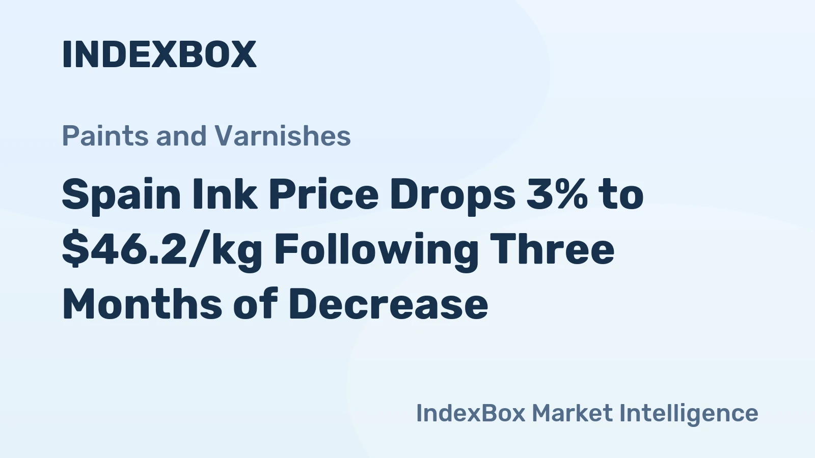 Spain Ink Price Drops 3% to $46.2/kg Following Three Months of Decrease