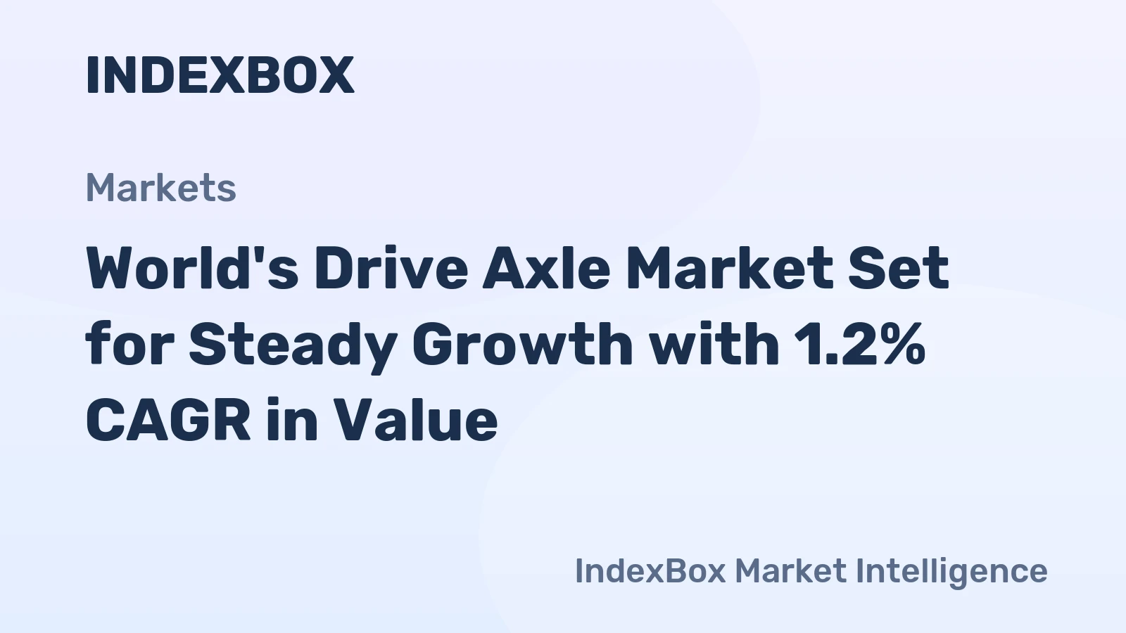 World's Drive Axle Market Set for Steady Growth with 1.2% CAGR in Value
