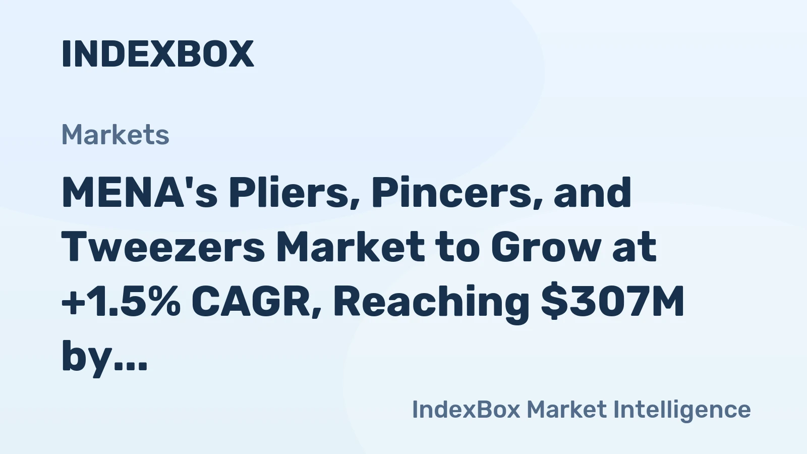 MENA's Pliers, Pincers, and Tweezers Market to Grow at +1.5% CAGR, Reaching $307M by 2035
