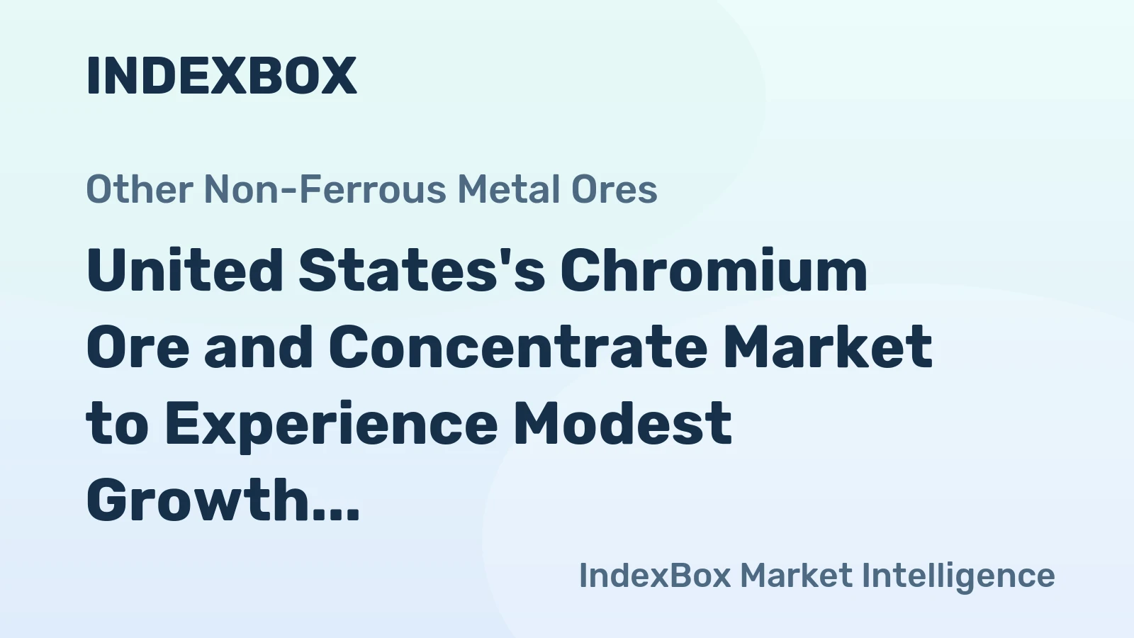 United States's Chromium Ore and Concentrate Market to Experience Modest Growth, with Market Volume Reaching 102K Tons and Market Value Reaching $44M by 2035