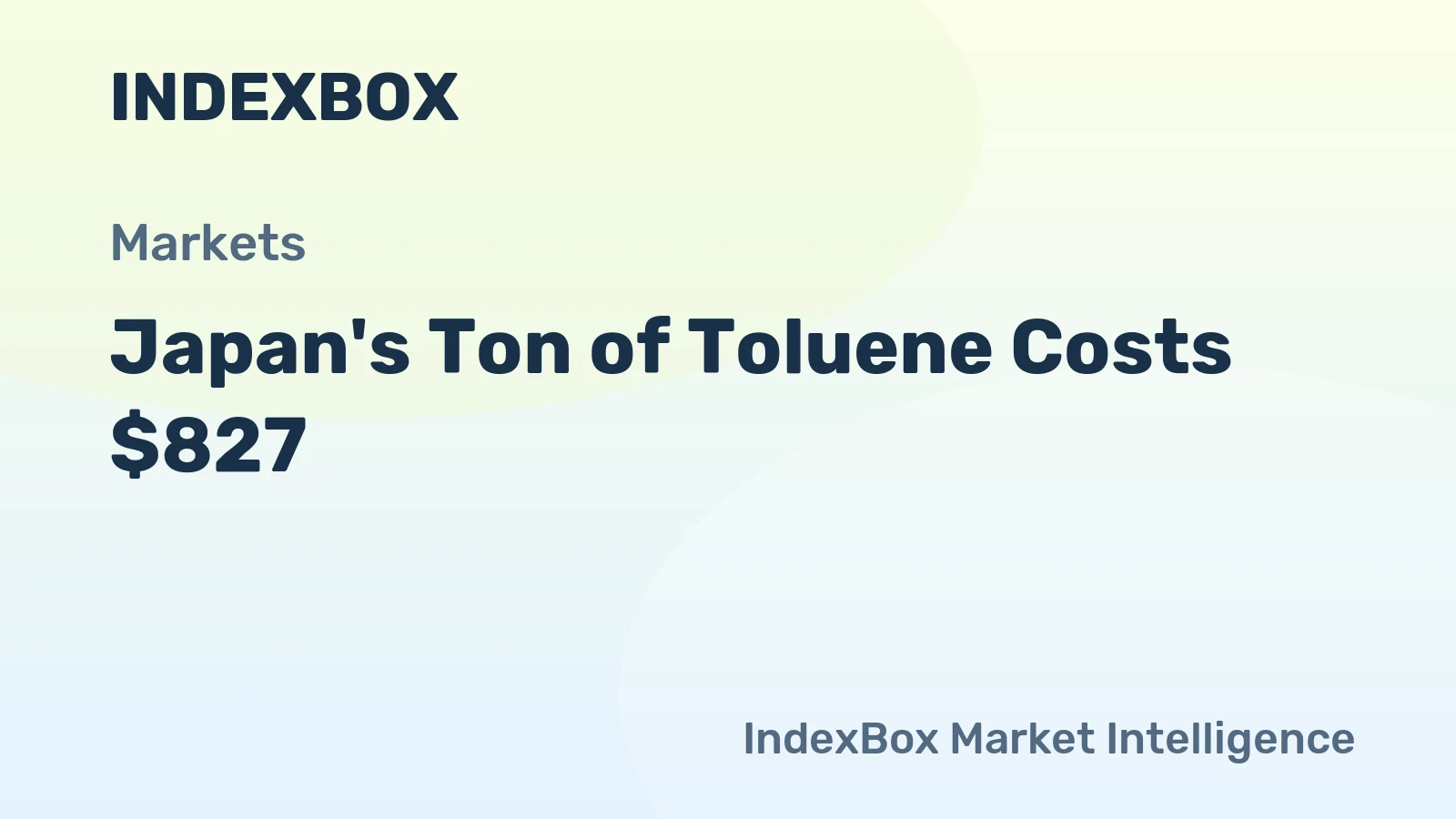 Japan's Ton of Toluene Costs $827