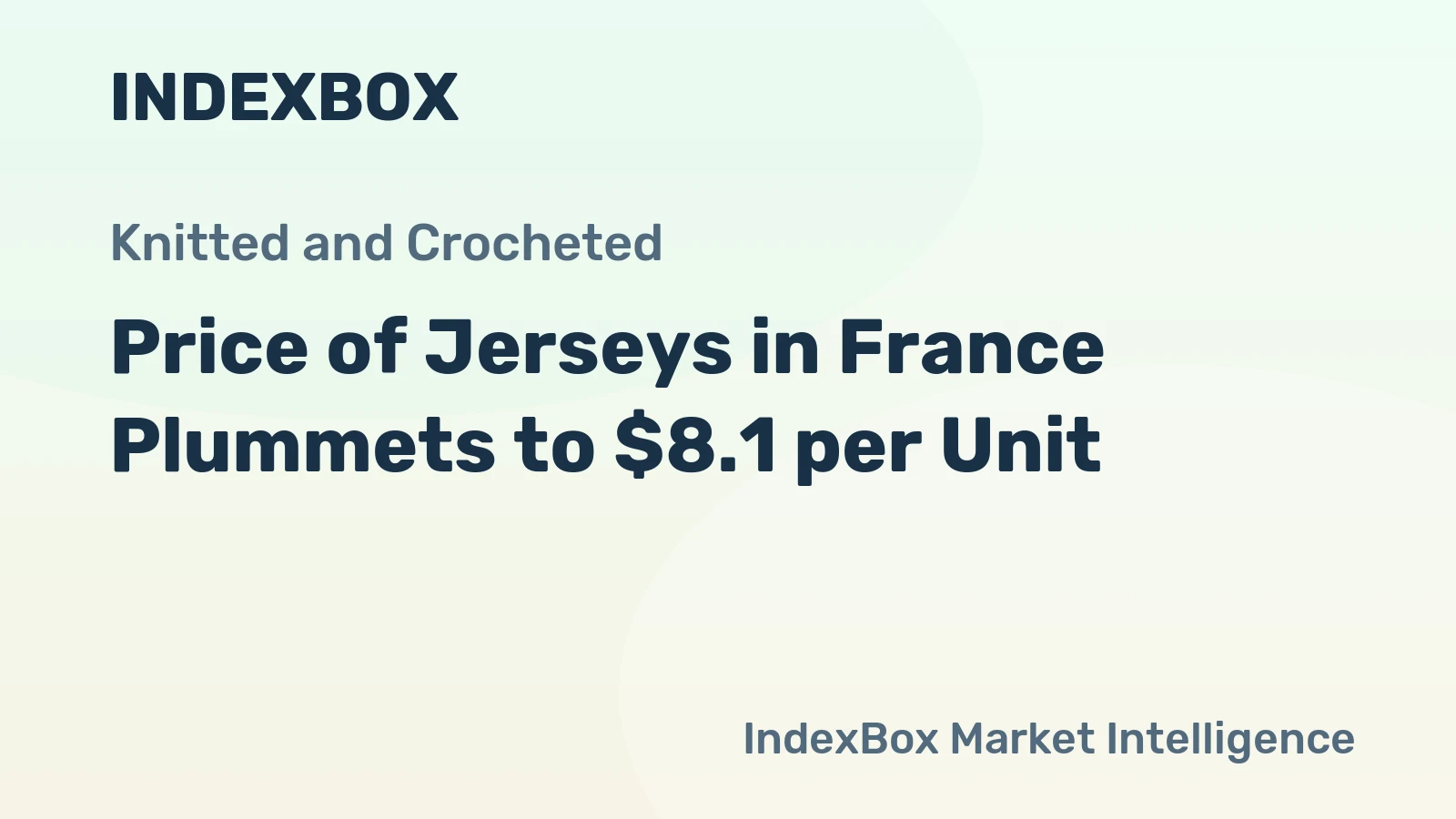 Price of Jerseys in France Plummets to $8.1 per Unit
