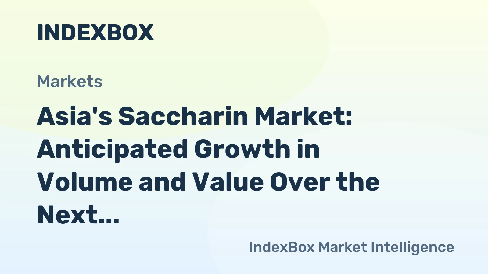 Asia's Saccharin Market: Anticipated Growth in Volume and Value Over the Next Decade