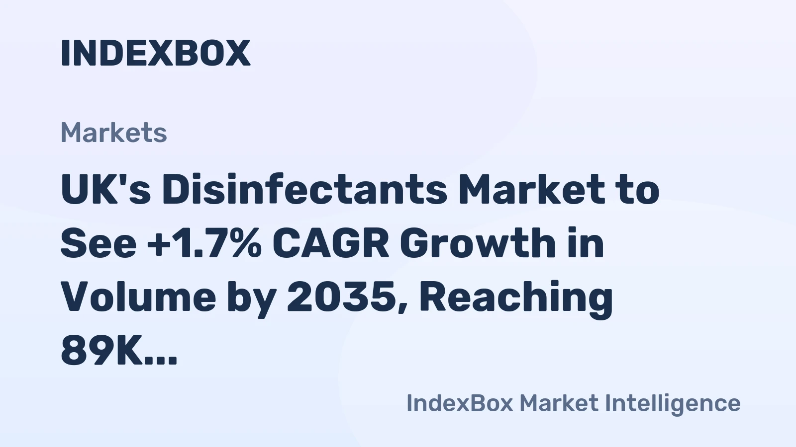 UK's Disinfectants Market to See +1.7% CAGR Growth in Volume by 2035, Reaching 89K Tons
