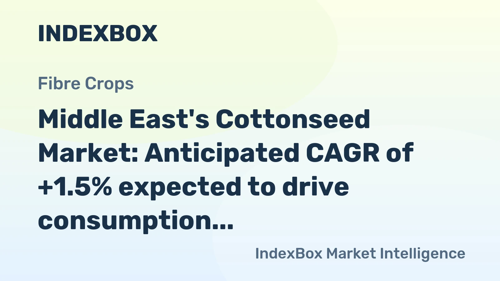 Middle East's Cottonseed Market: Anticipated CAGR of +1.5% expected to drive consumption trend over next decade