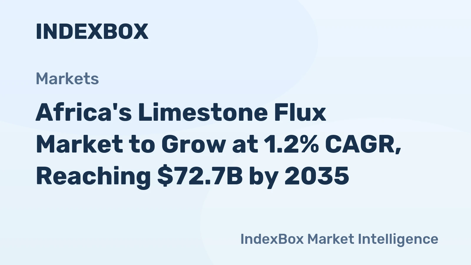 Africa's Limestone Flux Market to Grow at 1.2% CAGR, Reaching $72.7B by 2035