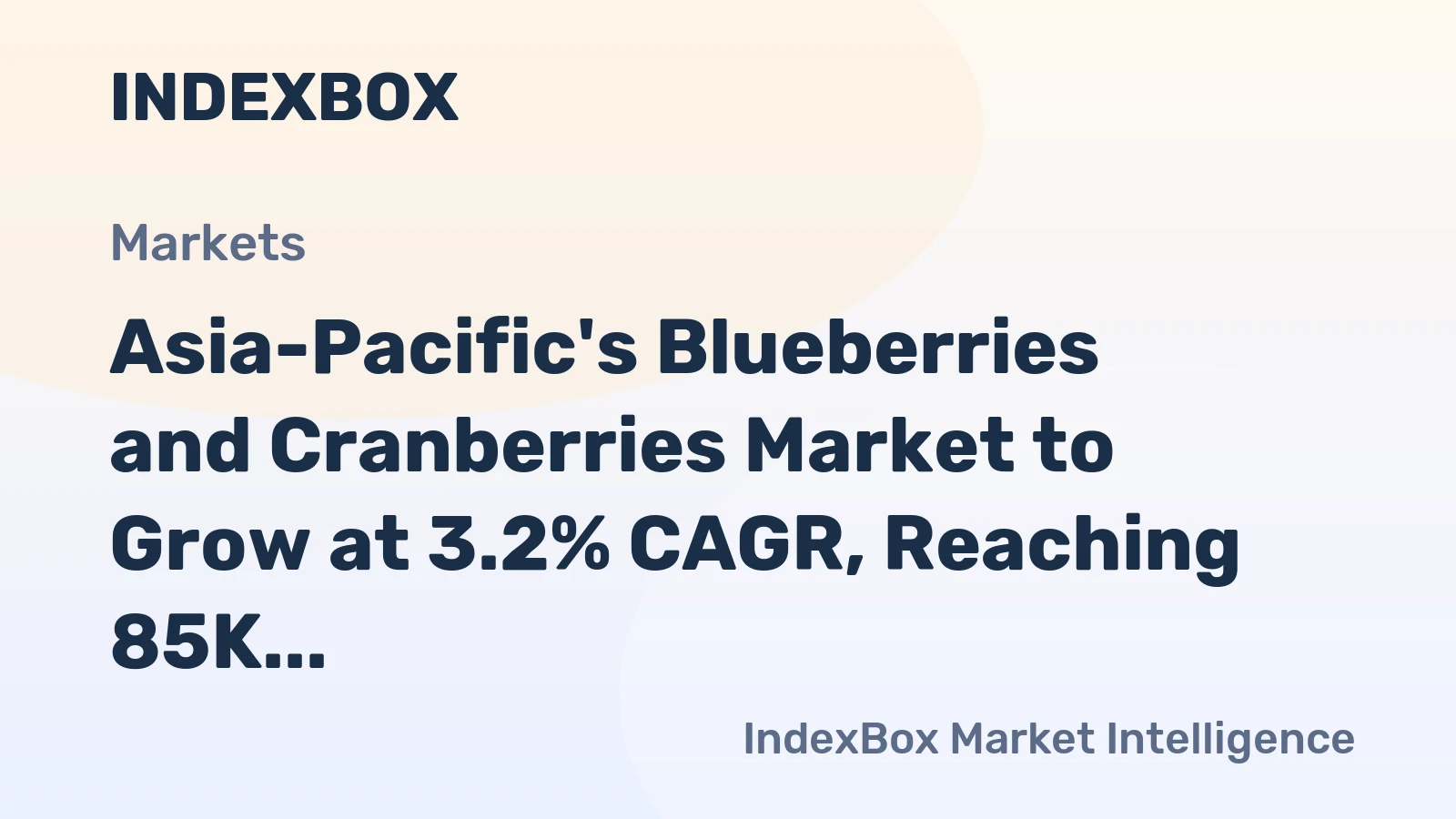 Asia-Pacific's Blueberries and Cranberries Market to Grow at 3.2% CAGR, Reaching 85K Tons by 2035