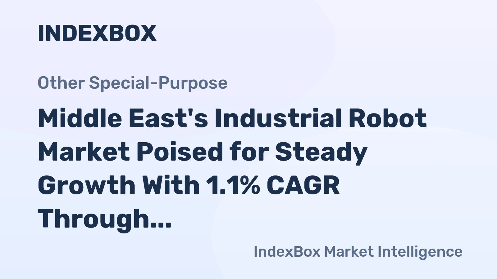 Middle East's Industrial Robot Market Poised for Steady Growth With 1.1% CAGR Through 2035