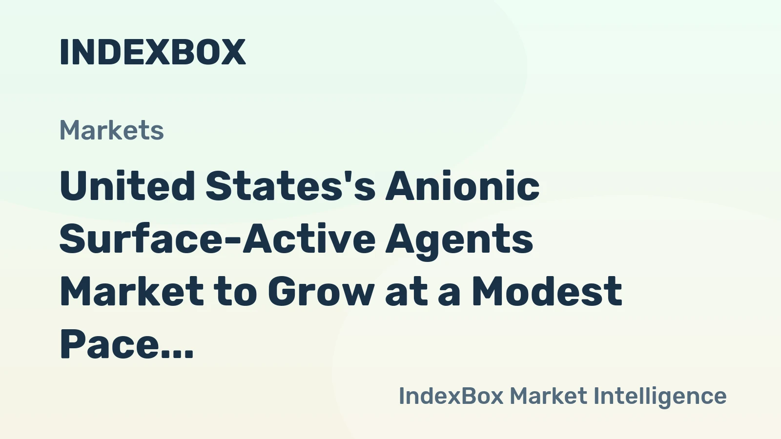 United States's Anionic Surface-Active Agents Market to Grow at a Modest Pace with a CAGR of 0.2%