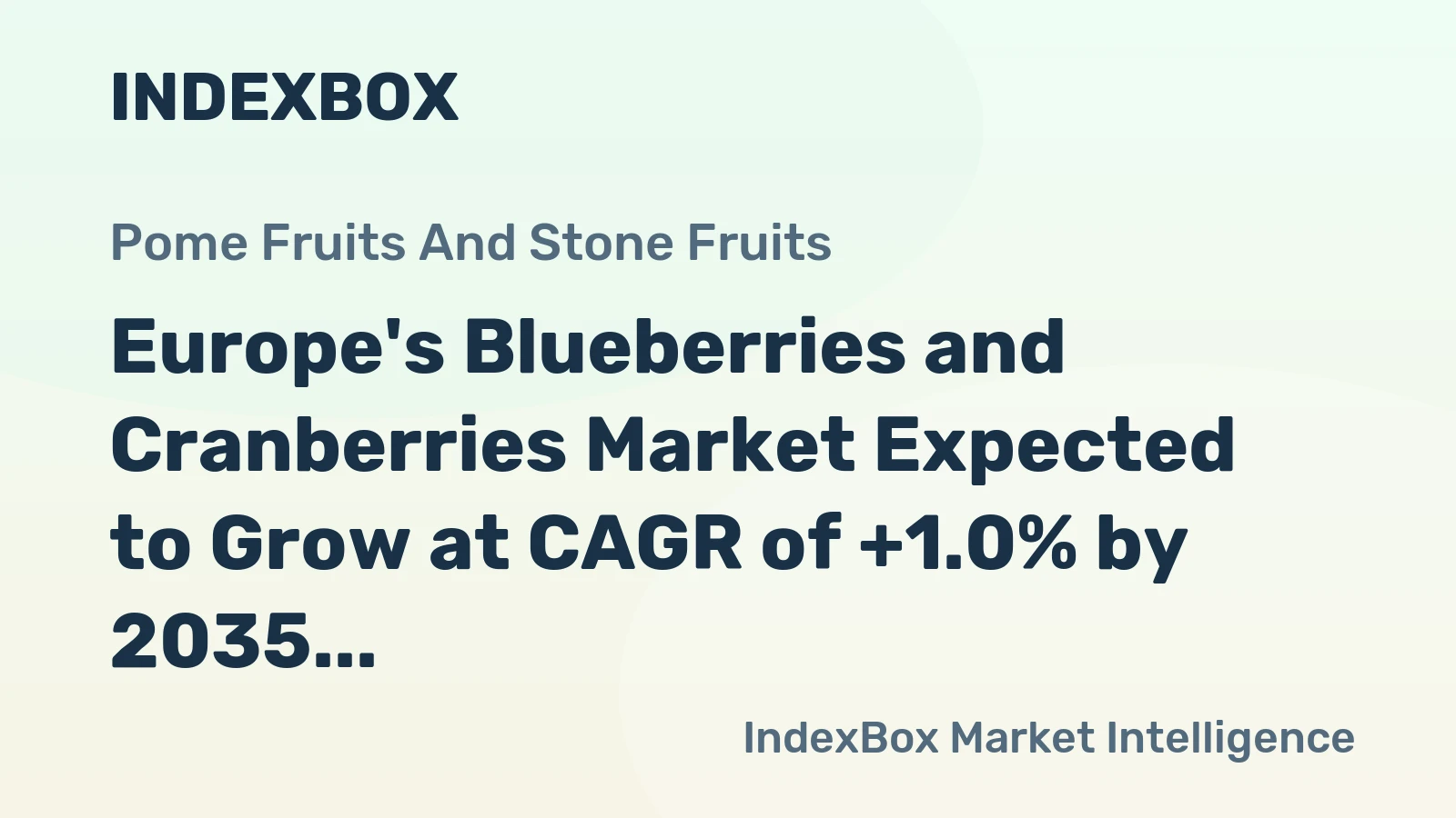 Europe's Blueberries and Cranberries Market Expected to Grow at CAGR of +1.0% by 2035