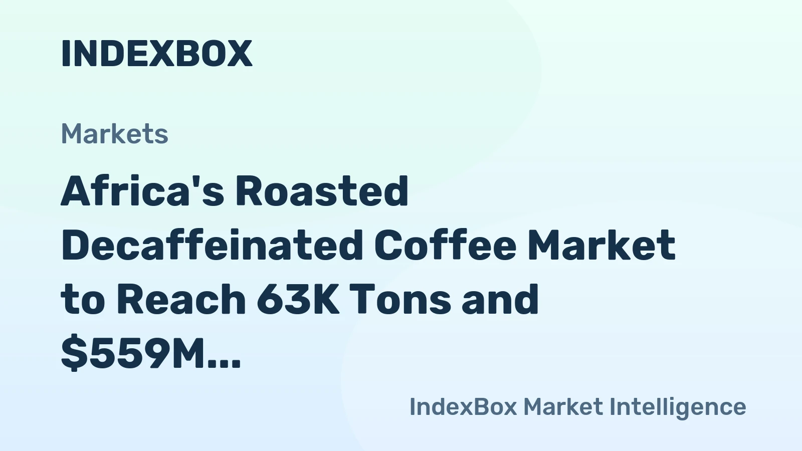 Africa's Roasted Decaffeinated Coffee Market to Reach 63K Tons and $559M by 2035