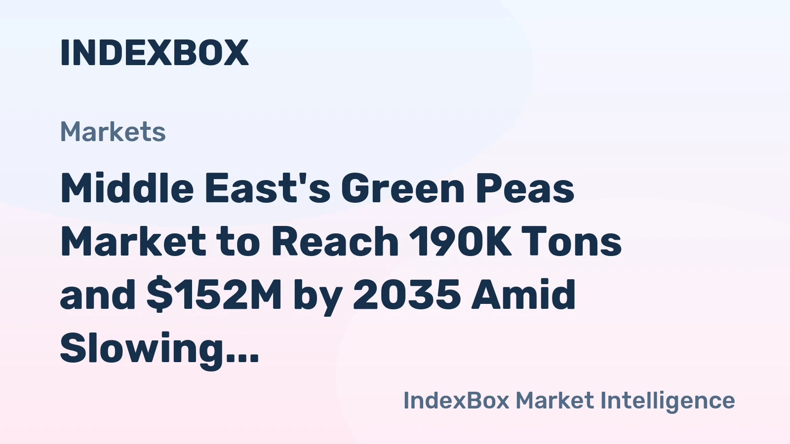 Middle East's Green Peas Market to Reach 190K Tons and $152M by 2035 Amid Slowing Growth