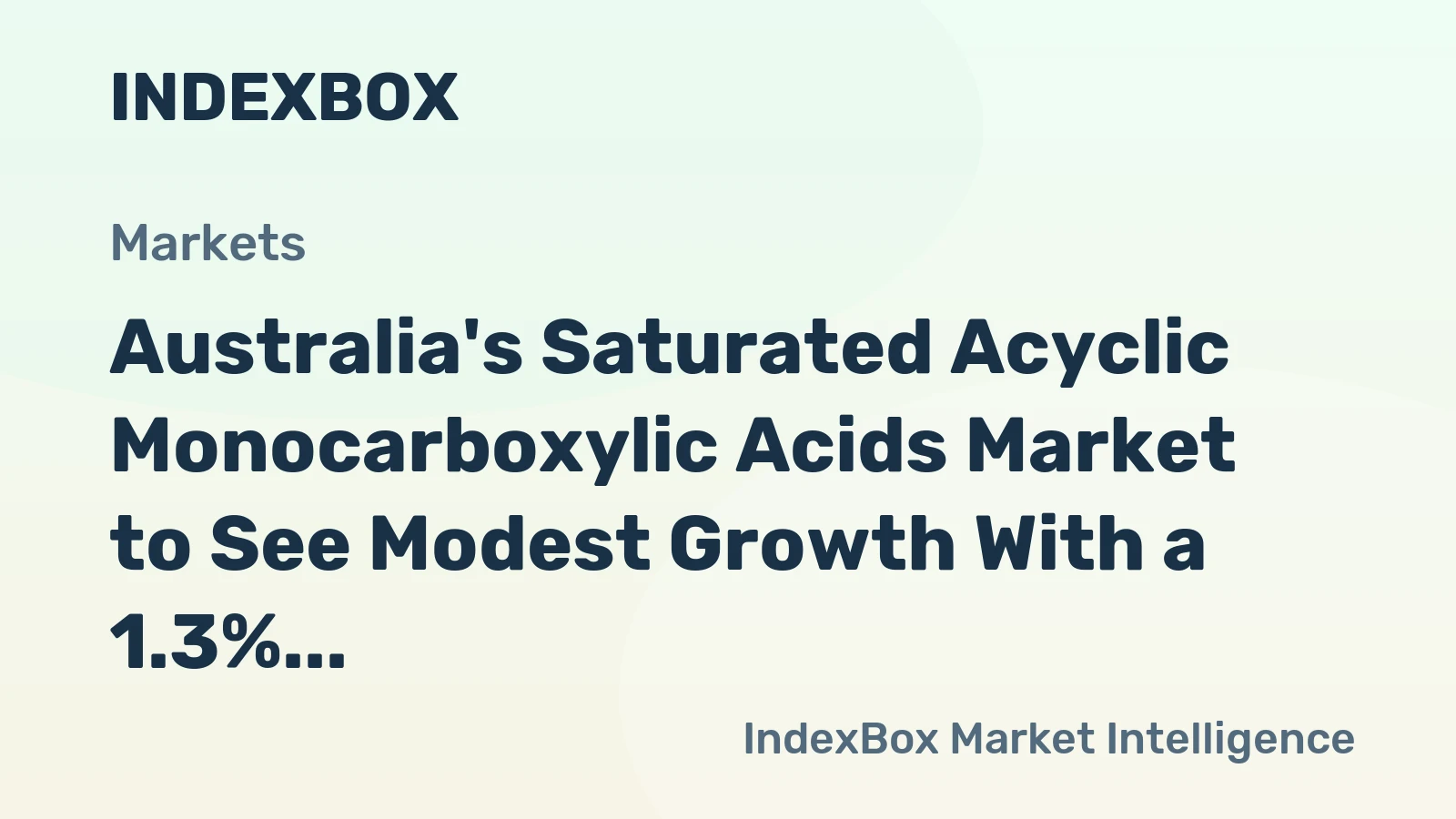Australia's Saturated Acyclic Monocarboxylic Acids Market to See Modest Growth With a 1.3% CAGR Through 2035
